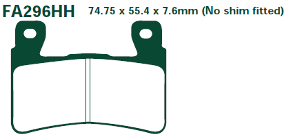 Pastillas de freno Sinterizadas HH EBC - FA296HH - Precio: 29,51 ...